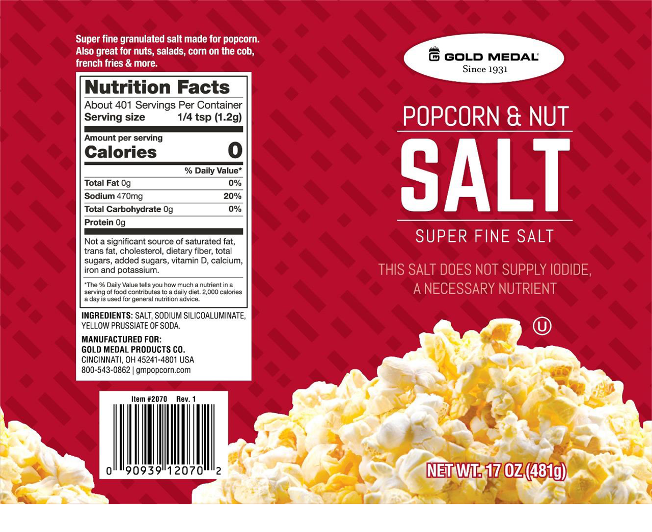 Popcorn & Nut Salt - Diamond Crystal®