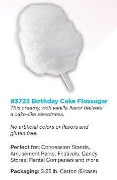 Mixed case of 6 ctn. cotton candy Flossugar